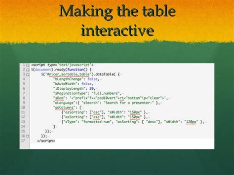 Html Interactive Table Decoration Examples