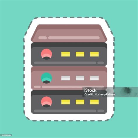 스티커 라인 컷 서버 컴퓨터 구성 요소 기호에 적합합니다 편집 가능한 간단한 디자인 디자인 템플릿 벡터 간단한 그림 0명에 대한