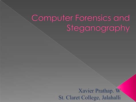 Computer Forensics And Steganography Ppt