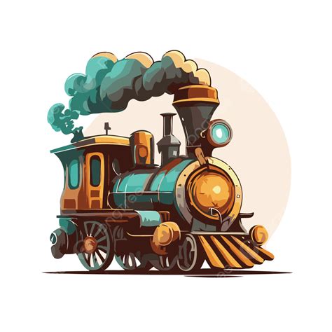 증기 기관 벡터 스티커 클립 아트 푸른 연기가 나오는 만화 기차 상표 클립 아트 Png 일러스트 및 벡터 에 대한 무료 다운로드 Pngtree