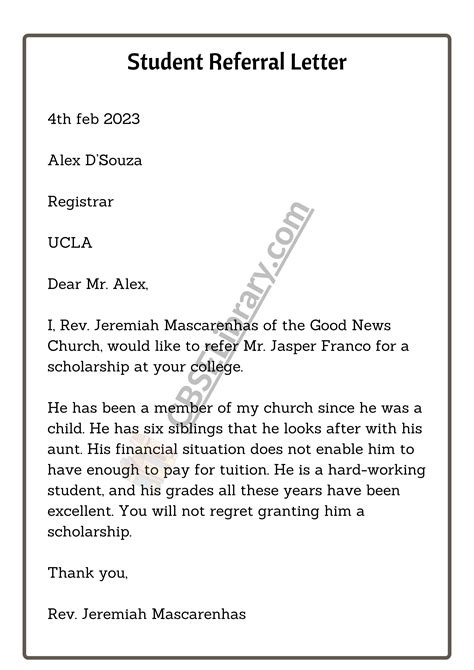 Sample Referral Letters Artofit