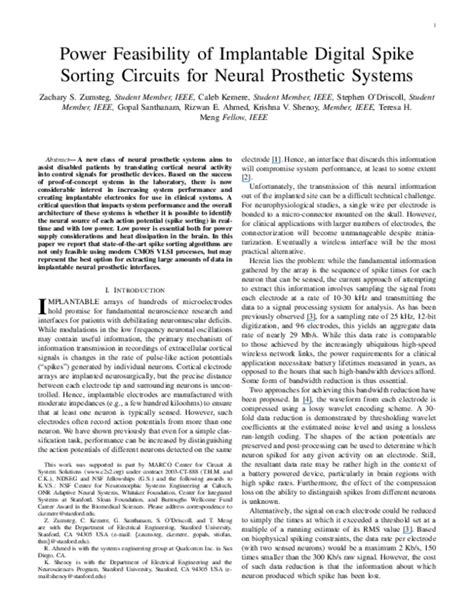 Pdf Power Feasibility Of Implantable Digital Spike Sorting Circuits For Neural Prosthetic Systems