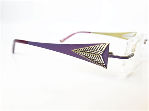 Cube 10047 Eyeglasses Purple Green Angular Women Glasses From France