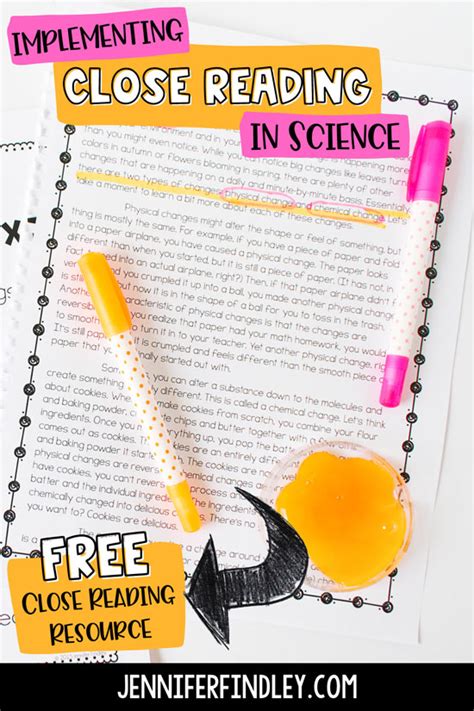 How To Implement Close Reading In Science Free Resource Teaching With Jennifer Findley