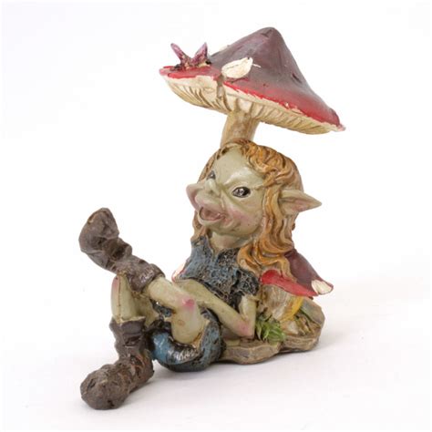 Lazy Pixie And Toadstool Pixie Sign Fairy Garden Accessory