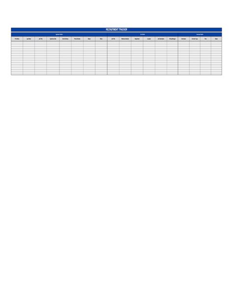 Recruitment Tracker Template Word And Pdf Free Trial