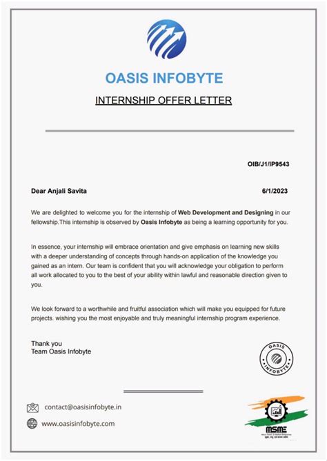 Anjali Savita On Linkedin Oasisinfobyte Webdevelopment