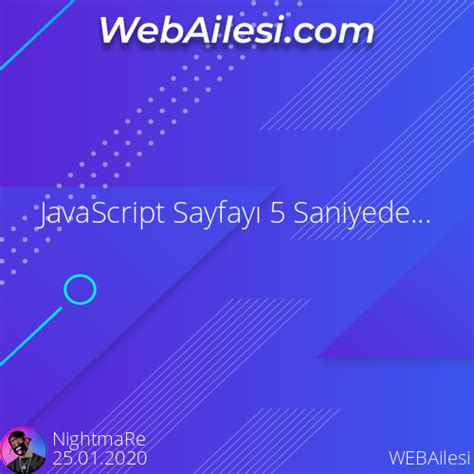 Javascript Sayfayı 5 Saniyede Bir Yenileme Kodu Webailesicom
