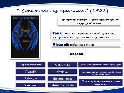 Г Гарсіа Маркес „Стариган з крилами” Філософсько етичний сенс зустрічі ангела з людьми