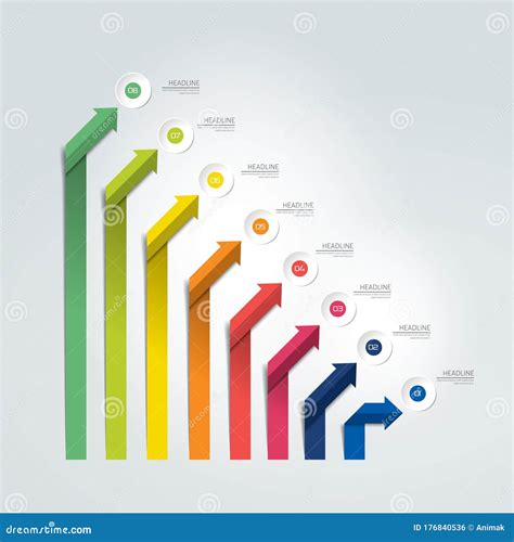 Arrow Infographic Chart Scheme Flowchart Stock Vector Illustration