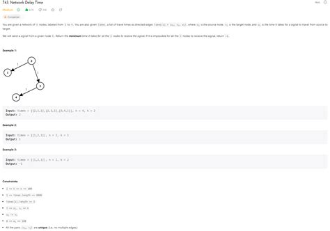 Leetcode 743 Network Delay Time