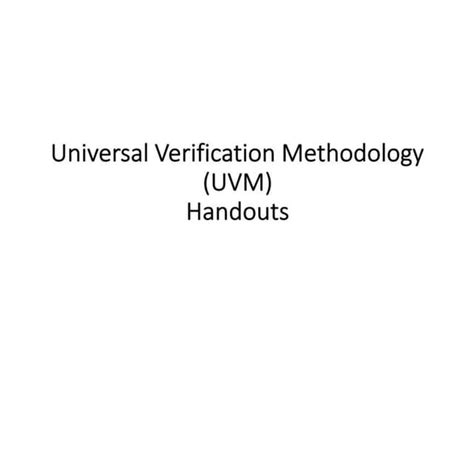 Uvm Methodology Tutorial Pdf