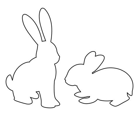 Bunny Silhouette Outline Printable Cute Shadow Art For Cards And Crafts