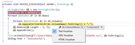 Export Datasetdatatable To Csv File Using C And Vbnet Codingvila