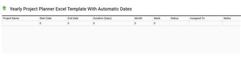 Best Yearly Project Planner Excel Template For Efficient Project