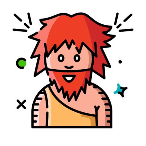 caveman generic color lineal color icon