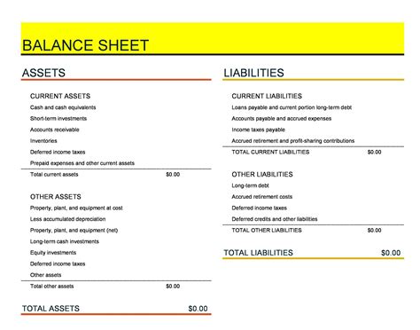 38 Free Balance Sheet Templates And Examples Template Lab