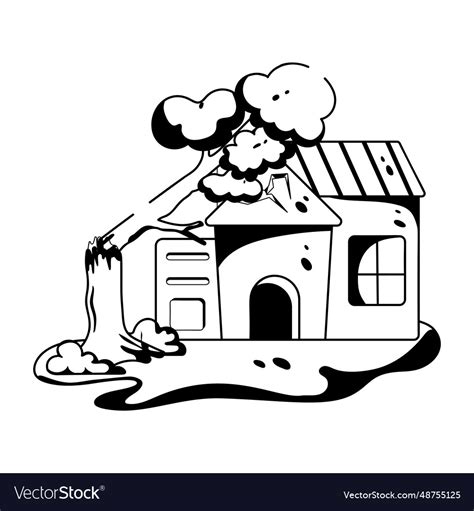 Falling Tree Royalty Free Vector Image VectorStock