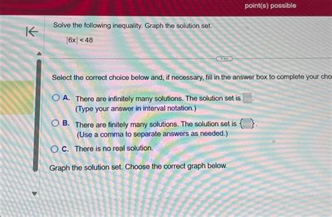 solved k solve the following inequality graph the solution