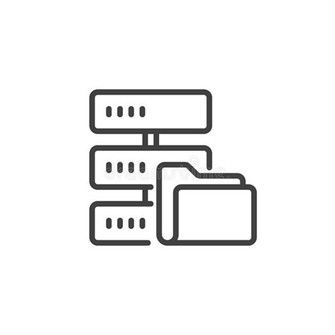 data server folder line icon stock vector illustration of line file