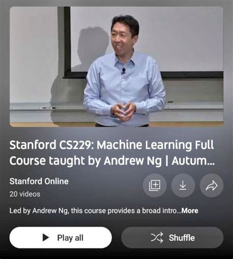 Data Science Reality On Linkedin Stanford Cs229 Machine Learning Full Course By Andrew Ng Source …