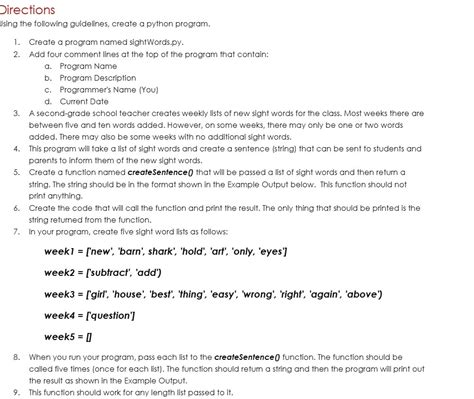 Solved Directions Using The Following Guidelines Create A Python