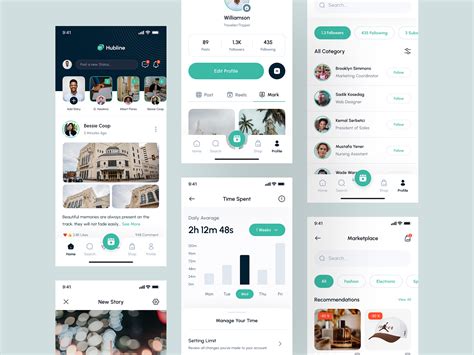 Hubline Social Network App Ui Kit By Uxerflow Uiux On Dribbble