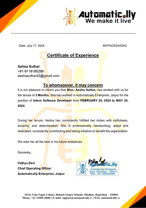 Aesha Suthar On Linkedin Internshipexperience Continuouslearning