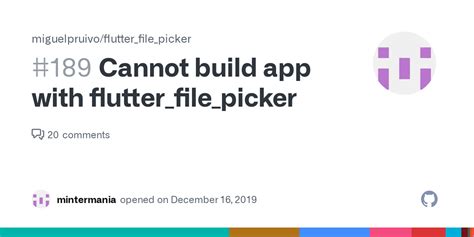 Cannot Build App With Flutter File Picker Issue Miguelpruivo Flutter File Picker GitHub