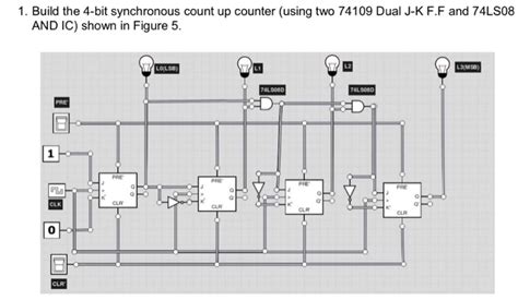 Solved 1 Build The 4 Bit Synchronous Count Up Counter