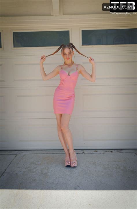Joey King Sexy Poses Showcasing Her Hot Figure Wearing A Pink Versace Dress On Social Media Aznude