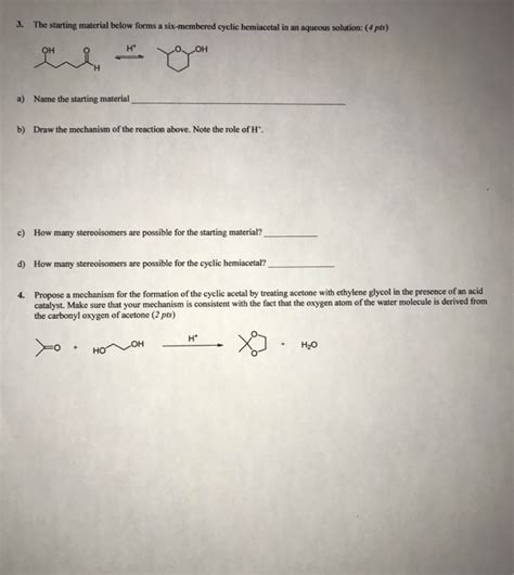 Solved 3 The Starting Material Below Forms A Six Membered