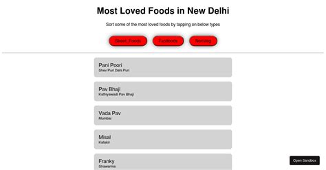 Food Recommendation Codesandbox