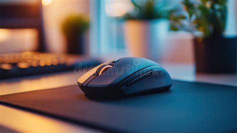 Wireless Mouse With A Scroll Wheel On A Mouse Pad Ready For Use Stock Image Image Of Scroll