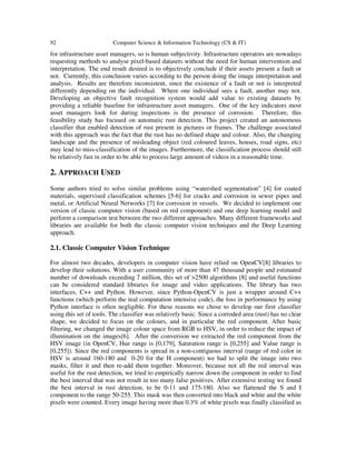 CORROSION DETECTION USING A I A COMPARISON OF STANDARD COMPUTER VISION TECHNIQUES AND DEEP