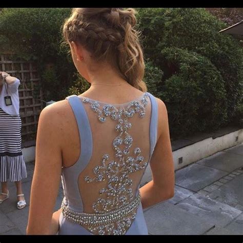 Stunning Baby Blue Dress With Embellished Back Size Depop