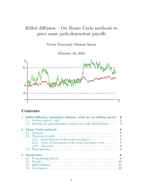Killed Diffusion Pdf Option Finance Stochastic Differential