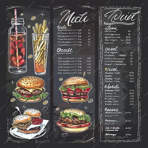 a menu for a restaurant called the menu premium ai generated vector