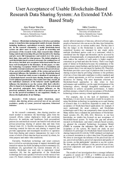 Pdf User Acceptance Of Usable Blockchain Based Research Data Sharing