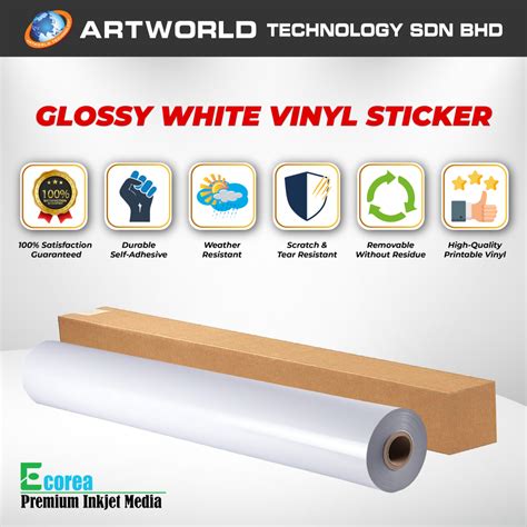 Glossy White Vinyl Sticker For Malaysia Labelling Printing Material