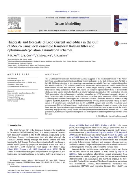 pdf hindcasts and forecasts of loop current and eddies in the gulf of