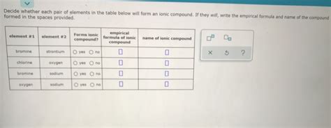 Solved Decide Whether Each Pair Of Elements In The Table Chegg Com