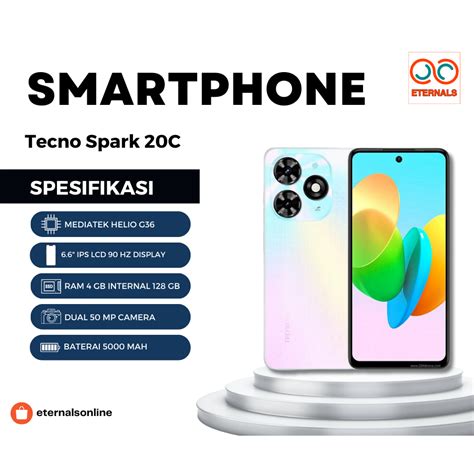 Jual Tecno Spark 20c 4 128 GB Garansi Resmi Shopee Indonesia