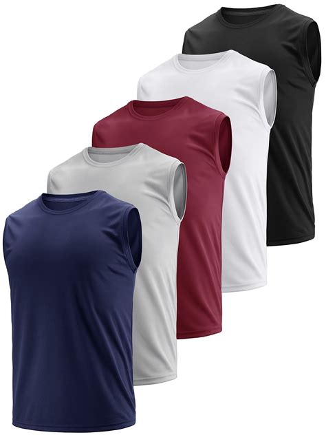Tank Tops Men Athletic Dry Fit Sleeveless Shirts 5 Pack Workout Gym