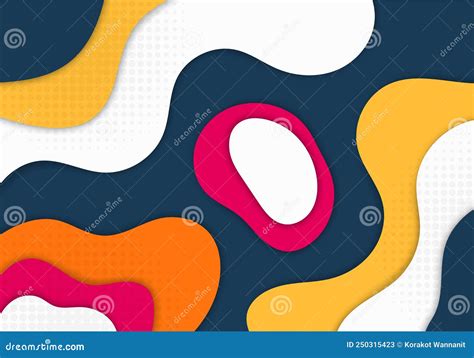 Abstract Colorful Doodles Template Design Artwork Decorative Overlapping Style With Halftone
