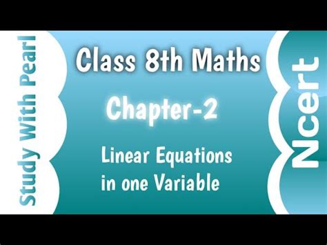 Linear Equations In One Variable Ncert Maths Class Chapter Ex Q YouTube