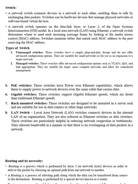 Network Infrastructureunit 7 Pdf Network Switch Computer Network