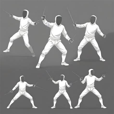 Premium Vector Fencing Vector Set White Background Isolated A High