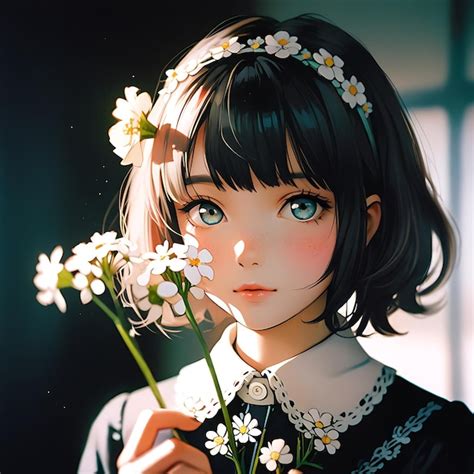Anime Girl Flower Vectors And Illustrations For Free Download