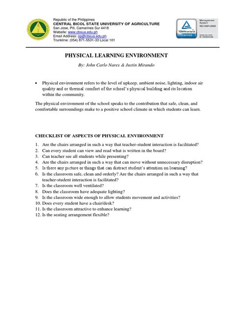 Physical Learning Environment